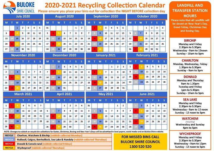 Waste Collection Schedule - Buloke Shire Council